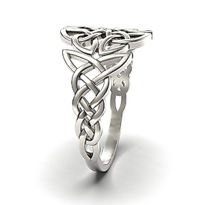 Celtic Knot Ring Sterling Silver 925 - Filigree Braided Irish Wedding Promise Engagement Self Love Rings - Norse Viking Jewelry for Women Size 7 (7)