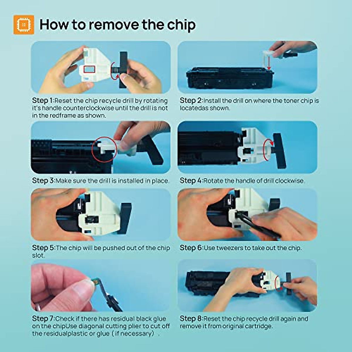 206A Toner Cartridge 4 Pack - Compatible 206A Toner Cartridge Replacement for HP 206A 206X W2110A (No Chip) Compatible with Color Laserjet Pro MFP M255dw MFP M283fdw MFP M283cdw M282nw Printer Toner