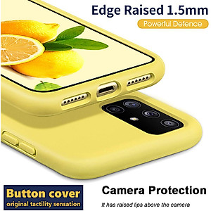 Leton Case for Samsung Galaxy A22 5g Phone Case,Soft Slim Silicone Case Anti-Scratch Shockproof with Microfiber Lining Protective Shell Cover for Samsung Galaxy A22 5g Yellow