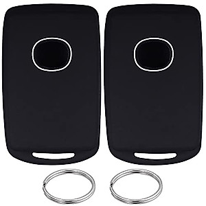 Lcyam Remote Key Fob Covers Durable Silicone Case Compatible with Mazda 3 CX-30 CX-5 CX-9 MX9 CX50 Mazda 6 3 4 Button Keys on Side (Black Black)