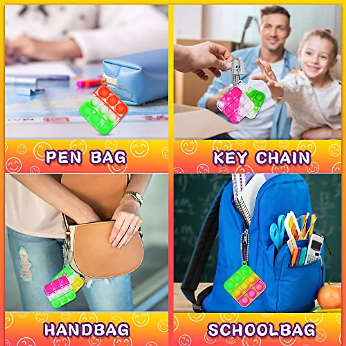 180 PCS Easter Egg Fillers,Mini Pop Keychain Party Favors for Kids, Fidget Toy Pack Bulk,Silicone Squeeze Pop Bubble Fidget Stress Relief,Birthday Party Favors,Prizes for Girl Boy Adult