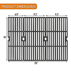 Hisencn 18 Inch Grill Grates for Charbroil Performance 4 Burner Grills 463377017, 463347017, 463376018P2, Cooking Grate Replacement for Charbroil 463376117, 463377117, 463673617, 5-Burner 463347519