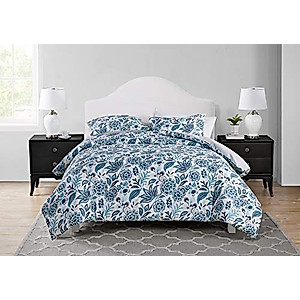 Tahari Home - Full Comforter Set, 3-Piece Bedding with Matching Shams, Stylish Home Decor (Val Blue, Full/Queen)
