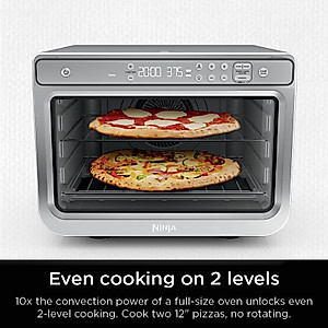 Ninja Prestige Smart XL with Pro Cook System 10-in-1 Air Fry Digital Countertop Convection Toaster Oven with Air Fry, Air Roast, Broil & Bake, Pro Cook Thermometer, 1800 Watts, Stainless Steel, DT551