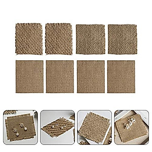 Cabilock Car Coasters Linen Placemats 8Pcs Linen Coasters Retro Square Placemats Farmhouse Cup Mat Decorative Table Mat Drink Hot Pads for Dining Room Kitchen Jute Placemat Car Cup Coasters