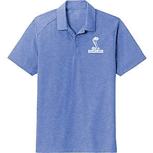 Ford Mustang Shelby Cobra Pocket Print Wicking Polo, Royal Large