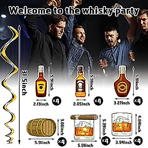 Spiral Whiskey Birthday Party Decorations for Men Aged to Perfection Party Supplies Beer Party Decorations Cheers and Beers Theme Hanging Swirls Streamers 50th 40th 30th Birthday Decorations for Party