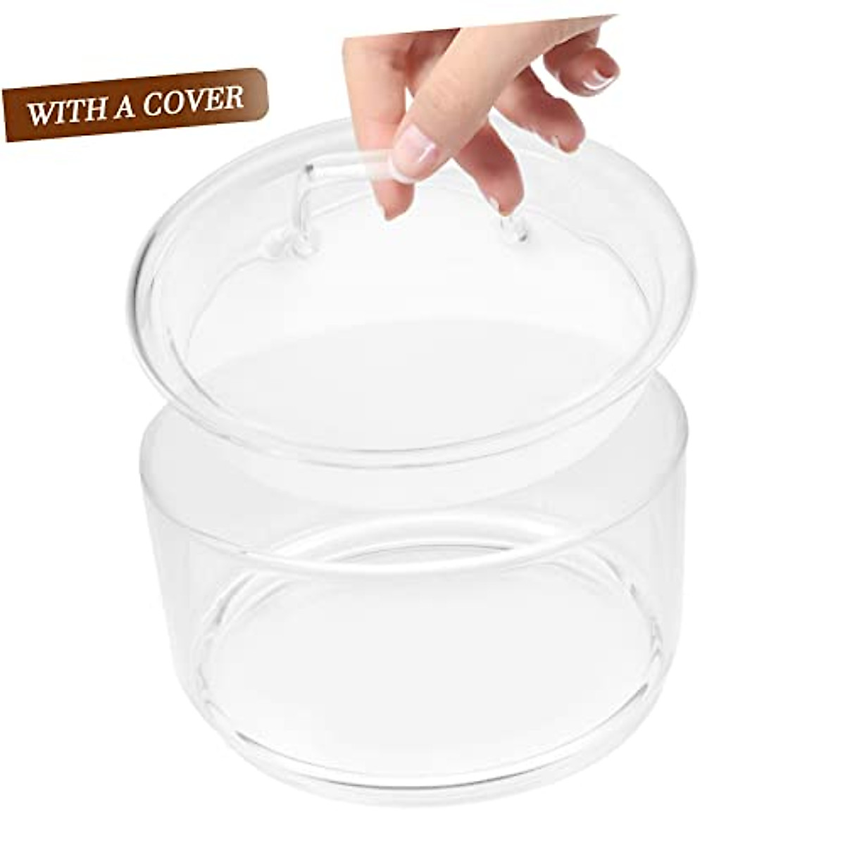 FUOYLOO soup bowl breakfast bowls glass fruit bowl round baking dish meal prep bowl casserole dish glass bowls with lids glass pots mixing bowl High borosilicate glass household small bowl