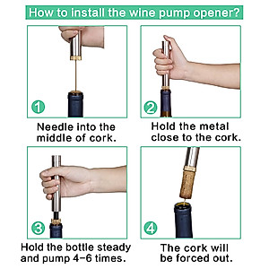 Hanload Air Pressure Wine Bottle Opener, Pocket Corkscrew Wine Opener, for Home, Restaurant, Party, Travel, Camping, Gift for Wine Lover