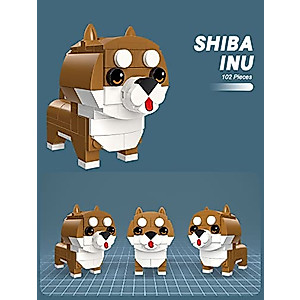 Apostrophe Games Dogs & Friends Building Block Sets - 6 Animals to Build, 661 Pieces - Corgi, Husky, Pug, Shiba Inu, Yorkshire Terrier, Squirrel