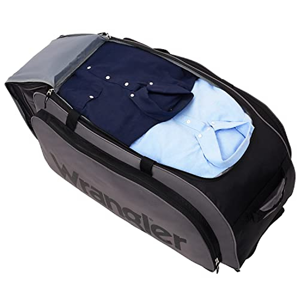 Wrangler Wesley Rolling Duffel Bag, Charcoal Grey, Large 30-Inch