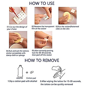 60 Sheets Waterproof Butterfly Flower Temporary Tattoos Stickers for Women,Multiple Design Styles