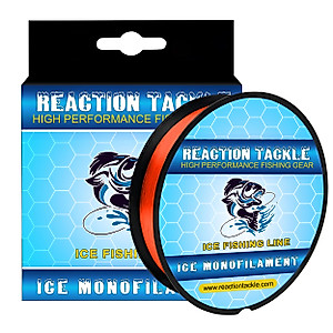 Reaction Tackle Ice Monofilament – Ice Fishing Mono Line, Tip-Up Line - Neon Orange - 4LB / 1000yds