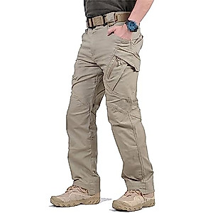 Tactical Pants Mens Multi Pockets Cargo Pants Military Combat Cotton Pant Hike Pants Dark Gray 4XL
