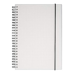 HULYTRAAT Hardcover Graph Ruled Spiral Notebook, 5.8 x 8.3 Inches A5, Transparent, 160-Page 80-Sheet Square Grid Journal (AWPPS1)