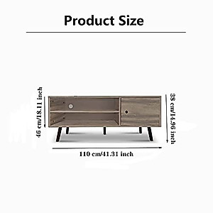 YQ FUNLIS Modern TV Stand Entertainment Center TV Console with Storage Cabinet Center Universal Floor TV Stand Cabinet for Living Room Bedroom,Retro Grey