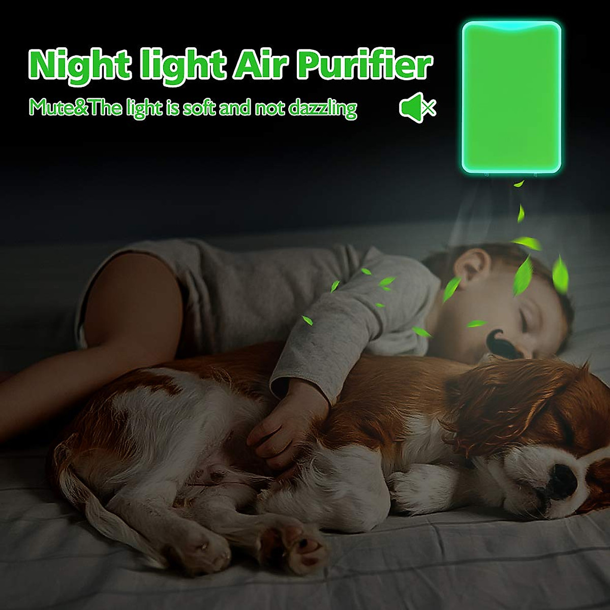 Air Purifier Plug in for Home, 2 Pack Mini Plug in Air Purifier, Portable Travel-Size Air Purifier Plug in Wall for Smell, Pet Dander, Bedroom, Hotel, Office（Green）