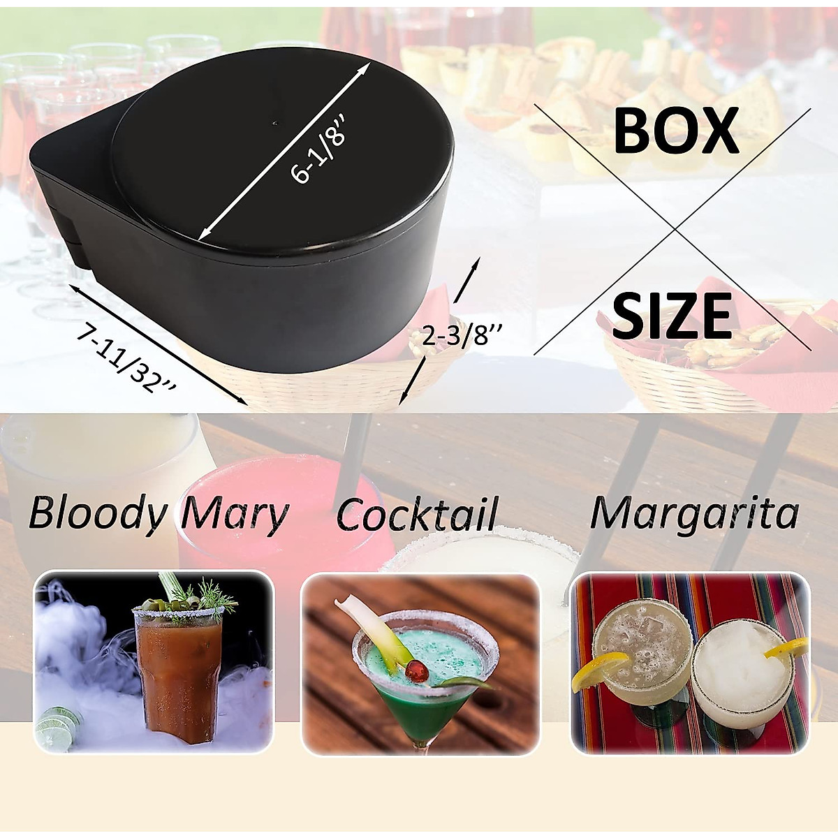 3 Tier Bar Glass Rimmer with Sponge for Cocktails and Margarita Mixing,Salt and Sugar Container,Seasoning Box,Bartender Tool for Bar,Pub Party and Reception,Black