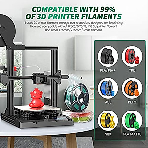 3D Printer Filament Vacuum Storage Kits and 3D Printer PETG Filament 1KG Black, Remove Moisture from Damp Filaments, Spool Storage Sealing Bags Kits, 32 * 34CM(12.59 * 13.38inch)