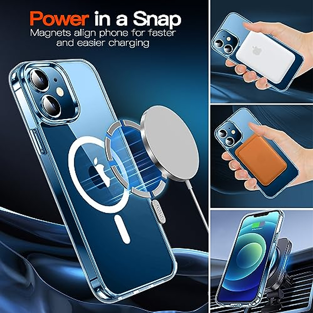 Redpepper for iPhone 12 Mini Case,[Compatible with Magsafe][Anti-Yellowing] with Screen Protector,Slim Thin 10 FT Shockproof Phone Case 6.1 inch