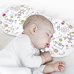 vvfelixl Muslin Burp Cloths Chemistry Pattern Baby Washcloths for Baby Girl Boys 2 Pack White