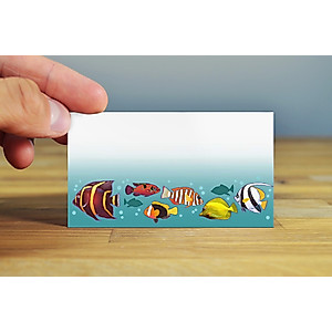 Stonehouse Collection | Tropical Fish Party Name Cards | Oceanside Table Tent Cards | Beach Name Cards | 25 Count (Tropical Fish)