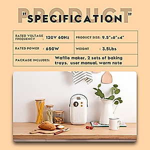 Auertech Sandwich Waffle Maker, 650W 2 in 1 Portable Mini Sandwich Maker Panini Press Grill with, Indicator Lights, Cool Touch Handle, Detachable Non-stick Plates, 0-15 Mins Adjustable Timer (Red)