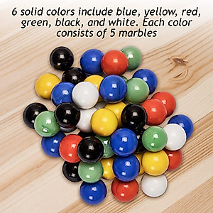 SKEMIX 30 new Solid Color Replacement Marbles Wahoo Aggravation Board game GLASS Wa Hoo
