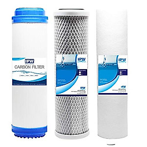 Fits iSpring F3 10-inch Universal Replacement Filter Set Cartridges for Reverse Osmosis and 3-Stage Water Filtration Systems Sediment, Granular Activated Carbon, and Carbon Block Filters