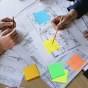 900 Sheets 18 Pieces Transparent Sticky Notes Pads, 3 x 3 Inches Translucent Colored Clear Stickies Notes Waterproof Self Adhesive See Through Memo Sticky Pads, School Office Supplies (Bright Color)