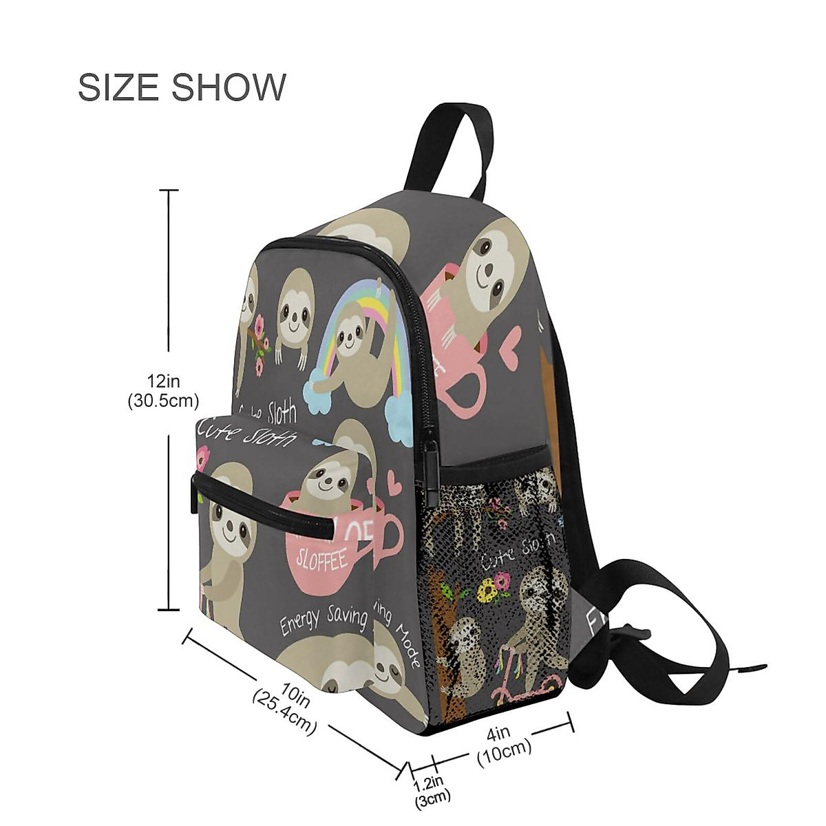 OREZI Baby Sloth Kids Backpack,Cute Toddler Schoolbag Preschool Bag Travel Bacpack for Little Boy Girl