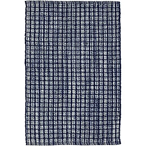 Dash and Albert Coco Indoor/Outdoor Area Rug - 8' x 10' Blue Plaid Handwoven Washable Accent Rug - Durable, Fade Resistant, High Traffic Friendly