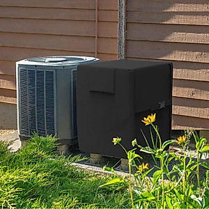 AKEfit Air Conditioner Cover for Outside, Heavy Duty Waterproof AC Defender with Durable Oxford Fabric, Veranda AC Protector… (Beige, 34W x 34D x 30H)