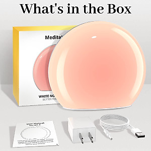 Meditation White Noise Sound Machine with 30 Soothing Sounds 12 Colors Night Light 10 Brightness Levels 32-Level Volume Control 4 Timers and Memory Function Sleep Machine for Baby Kids Adults (White)