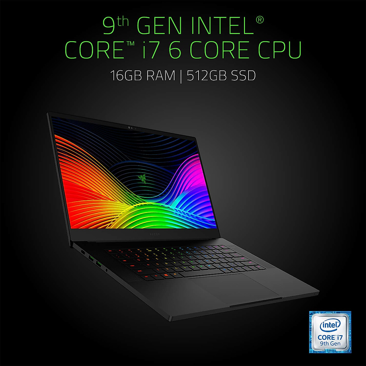 Razer Blade 15 Gaming Laptop 2019: Intel Core i7-9750H 6 Core, NVIDIA GeForce RTX 2080 Max-Q, 15.6" FHD 1080p 240Hz, 16GB RAM, 512GB SSD, CNC Aluminum, Chroma RGB Lighting, Thunderbolt 3