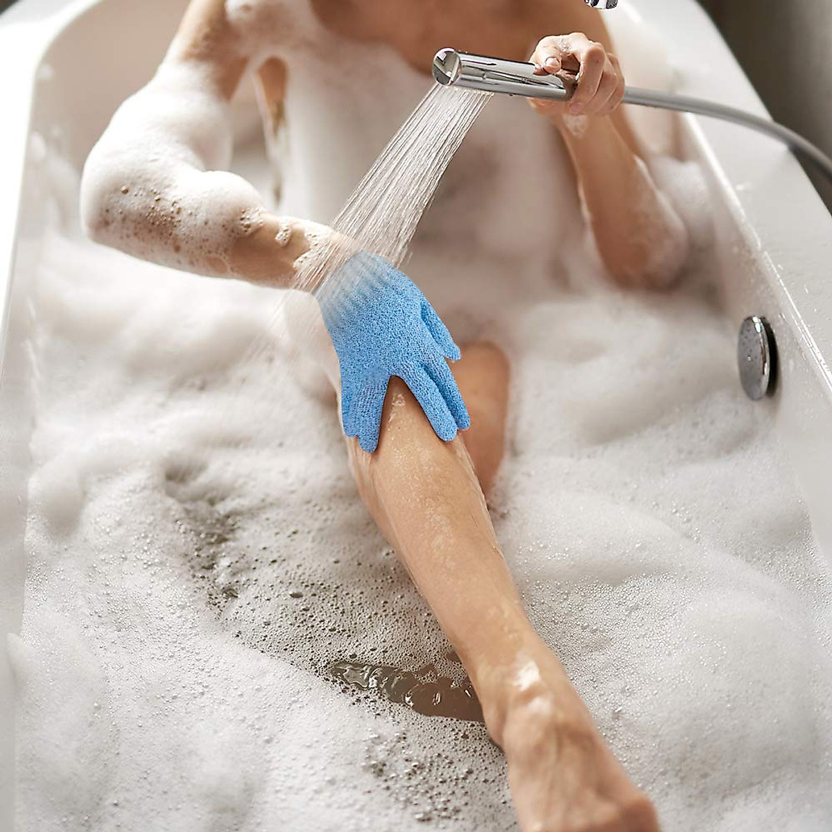 Duufin 14 Pairs Exfoliating Gloves Shower Glove Exfoliator Bath Gloves for Shower, Spa, Massage, Body Scrub, Dead Skin Cell Remover