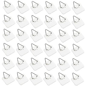 Invisible Adhesive Plate Hanger Set, 50Pieces Adhesive Hang Tabs Plate Hangers Vertical Plate Holders for The Wall Small