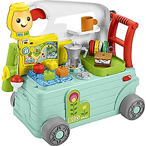 Fisher-Price Laugh & Learn Baby To Toddler Toy 3-In-1 On-The-Go Camper Walker & Activity Center With Smart Stages For Ages 9+ Months