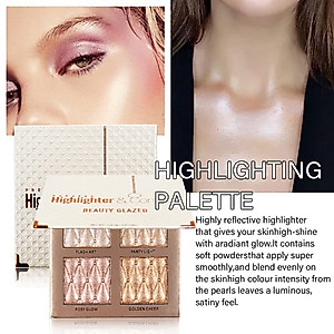 4-color highlighter makeup palette shimmer bronze contour shadow illumination highlight eyeshadow palette eyeshadow cosmetic set