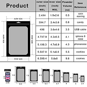 100 Pcs Resealable Ziplock Food Storage Bags, Water Proof Bag with Clear Window, Packaging Pouch for Coffee Beans Candy Sample Food (Black, 4 X 6 Inch)