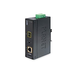 Planet IGTP-805AT IP30 Industrial 10/100/1000Base-T to 1000FX (SFP) Media Converter With 802.3at POE+ (-40 to 75C)