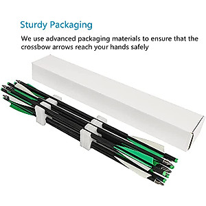 IRQ Carbon Crossbow Bolts 20 Inch Hunting Archery Arrows for Outdoor Practice, Removable Tips (Pack of 12) (20 in Green and White)