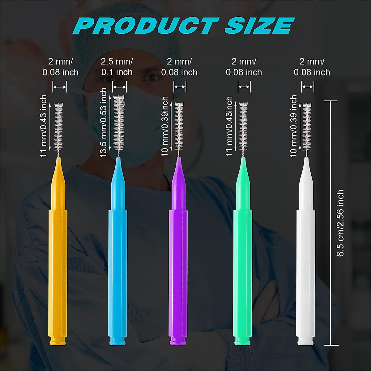 350 Pieces Braces Brush for Cleaner Interdental Brushes Kit Flosser for Braces Dental Braces Cleaner Braces Floss Picks Flossing Head Oral Dental Hygiene Flosser Tooth Cleaning(Basic Colors)