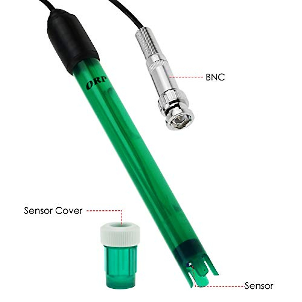 DANOPLUS ORP Electrode Replaceable BNC Socket Probe for ORP Tester Meter Controller 300cm Long Cable Aquariums, Tanks, Ponds Measurement