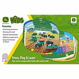 John Deere Kids Early Learning Activity Tablet - Read, Play, Press & Learn Electronic Activity Pad Reader With Removable Cards for Toddlers, ... & Answer Activity Desk (Press, Play & Learn)