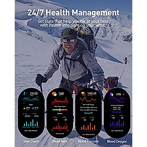 PODOEIL Military Smart Watches for Men with Text and Call, Smart Watch for Android iPhone iOS Compatible Smartwatch for Men with Heart Rate Sleep Monitor, 1.85" Outdoor Sports Rugged Fitness Watch