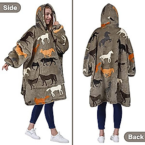 Tirrinia Oversized Wearable Blanket Hoodie, Blanket Hoodie for Women Men Adult, Soft Blanket Sweatshirt Hoodie with Large Pocket