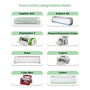 Power Cord for Cricut Explore air 2, Expression 2, Personal Expression Create, Mini, Cake, Explore, Cricut Maker Model: KSAH1800250T1M2 Cutting Charger Power Supply Cord