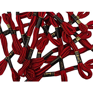 IBA Indianbeautifulart Anchor Dual Shade Stranded Cotton Cross Stitch Hand Embroidery Thread Floss 25 Skeins-Red & Maroon