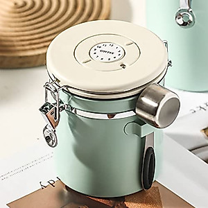 GOWENIC Coffee Canister Stainless Steel Container with Scoop, Kitchen Food Storage Container, Food Grade Stainless Steel Canister Set for Beans Ground Tea Flour Cereal Sugar (1.5L)